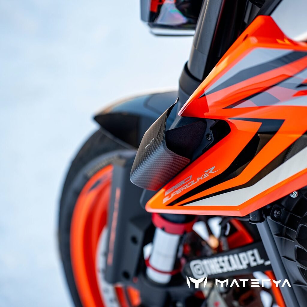 Winglets for KTM Superduke 1290R MY 20 - Black matte and Carbon Fiber ...